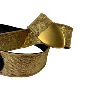 Vintage | Accessories | Vintage Gold Floral Statement Pressed Chain ...